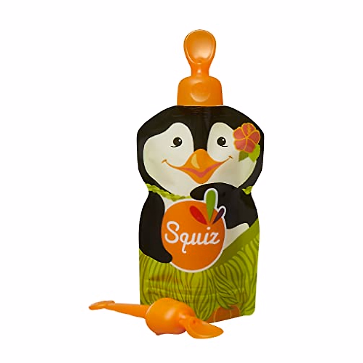 SQUIZ - 2-in-1 Universal Spoon - 1 Twist-on Food Pouch Spoon + 1 Handle - Made from 100% Recyclable Plant-Based Material - Compatible with All Types of Reusable Pouches