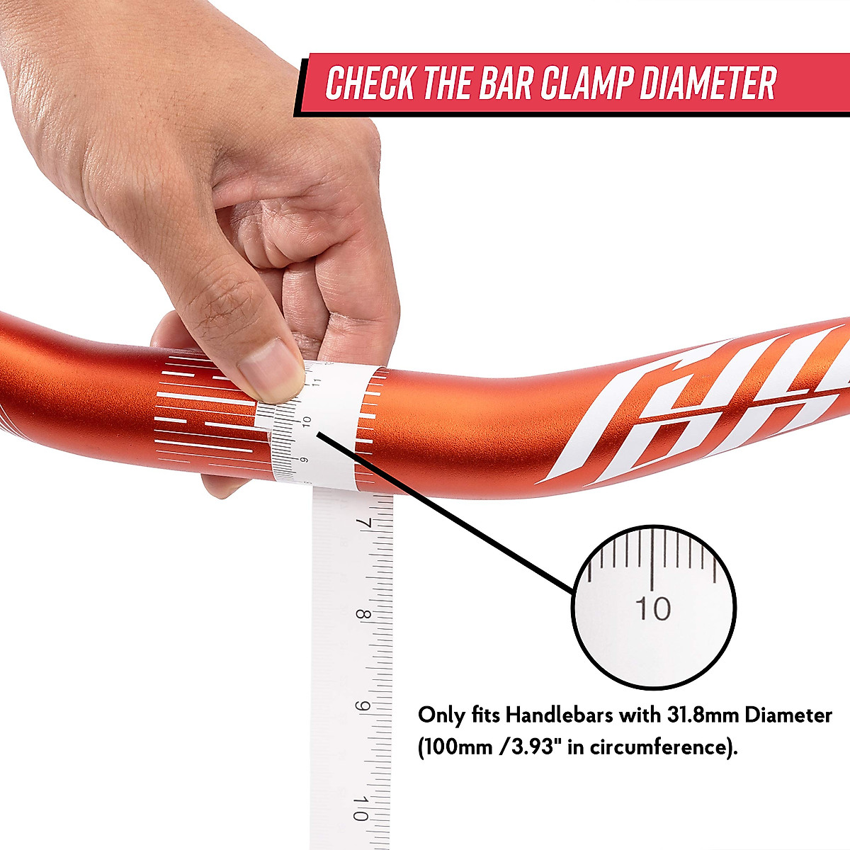 Funn Equalizer Bike Stem with 10mm Drop or Rise - Length 50mm stem with 31.8mm Bar Clamp, Durable and Lightweight Alloy Bike Stem for Mountain Bike and BMX Bike (Red)