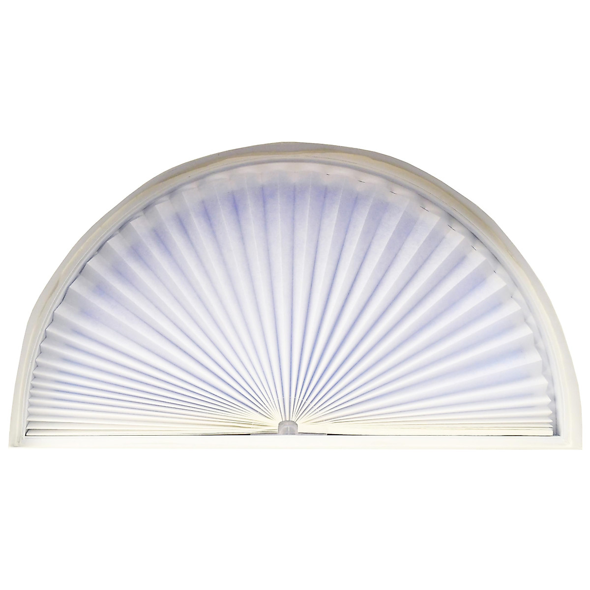 Redi Shade No Tools Original Arch Light Filtering Pleated Fabric Shade White, 72 in x 36 in
