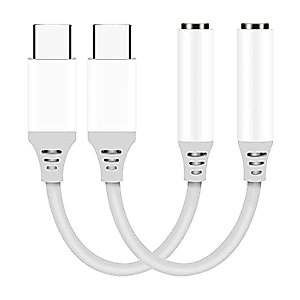 USB C to 3.5mm Headphone Jack Adapter, 2 Pack ENVEL Type C to Aux Audio Cable Compatible with iPhone 15 Pro Max Samsung Galaxy S23 S22 S21 S20 FE Ultra 5G, iPad Pro, Google Pixel 5/6/7