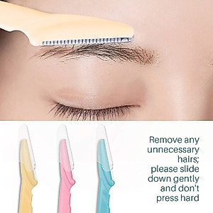 18Pcs Eyebrow Razor Multipurpose Exfoliating Dermaplaning Tool Trimming and Shaving Grooming Eyebrow Face Razor and Eyebrow Shaper for Women 3 Colors