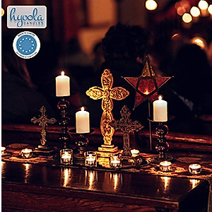 HYOOLA White Pillar Candles 3x7 Inch - Unscented Pillar Candles - 6-Pack - European Made