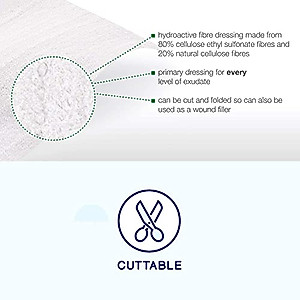 Silver Calcium Alginate Ag Sterile Highly Absorbent Antibacterial Dressing, 2"x2", 10 Pack