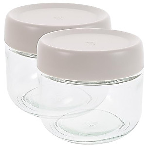 Terrarium 2pcs Small Clear Glass Storage Jars 280ml Lidded Cereal Canisters Airtight Coffee Bean Loose Leaf Tea Containers for Home Kitchen Food Containers