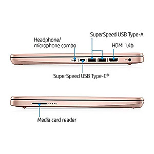 2021 HP Stream 14" HD Laptop Computer, Intel Celeron N4020 Processor, 4GB RAM, 64GB eMMC, HD Audio, HD Webcam, Intel UHD Graphics 600, 1 Year Office, HDMI, Win 10S, Rose Gold, 32GB SnowBell USB Card