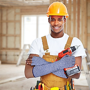 JenPen 3 Pairs Forearm Protective Sleeves with Fingers Cut Resistant Sleeve Arm Level 5 Protection thin skin Arm Protectors (Black, Gray, Blue)