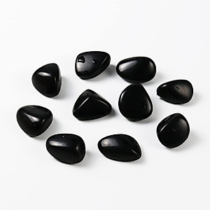 Tumbled Polished Natural Black Obsidian Stones, Crystals and Healing Stones Quartz Bulk for Wicca, Reiki, Healing Energy, Chakra Stones, Witchcraft Supplies(10Pcs)