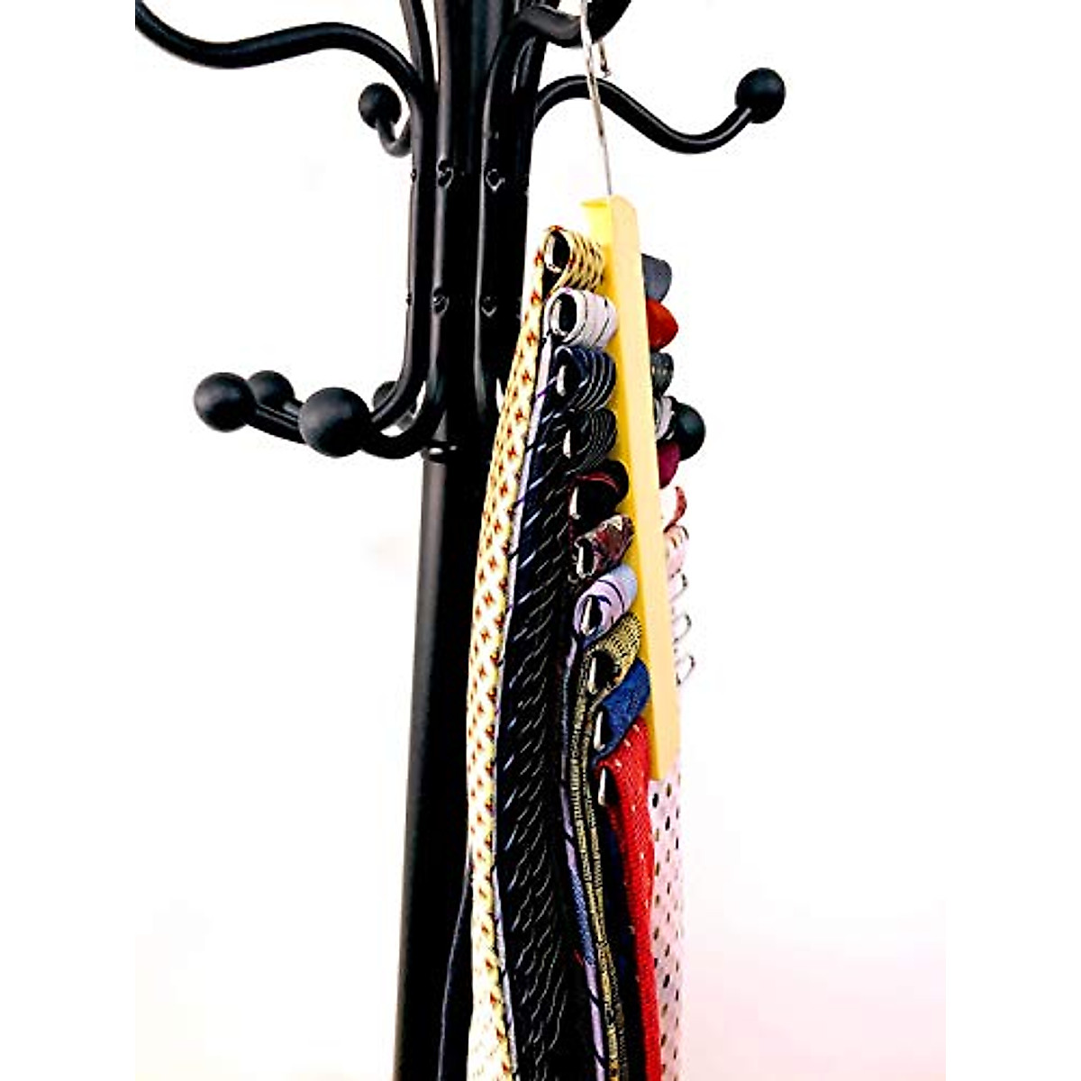 SHAPE YOU Wood Tie Rack Holder,Premium Wooden Necktie and Belt Hanger,Rotate to Organizer and Storage Rack with Non-Slip Clips Finish 20 Hooks,360Degree Swivel Space Saving Organizer for Men