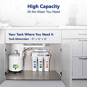 tankRo RO132-TNK RO Water Filtration System Expansion Tank 4 Gallon Capacity – NSF Certified – Compact Reverse Osmosis Water Storage Pressure Tank 1/4" Tank Ball Valve