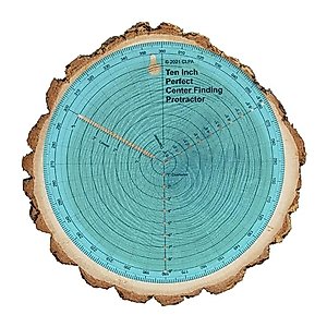 This clearly printed 10" circle center finder tool, protractor, and circle maker tool and compass for woodworking and wood turning. Find the center of timber or dowel with our center finder ruler.