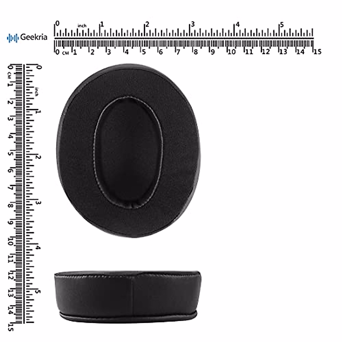 Geekria Comfort Hybrid Velour Replacement Ear Pads for Arctis HyperX Skullcandy Sony SteelSeries Turtle Beach and Other Large or Mid-Sized Over-Ear Headphones, Replacement Ear Cushion (Black)