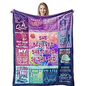 Remwiso Volleyball Blanket, Volleyball Gifts for Teen Girls, Volleyball Gifts for Team/Coach, Gifts for Volleyball Player, Gift for Volleyball Lover, Volleyball Party Decorations Stuff Blanket 60"X50"