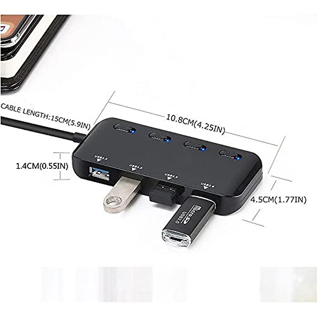 WJCCY USB3.1 Hub HD+USB Adapter 3-in-1 Multi-Functional Laptop Splitter Converter Dock