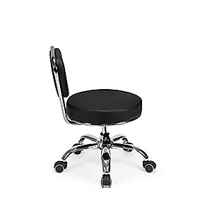 MAYAKOBA Dayton Garage Rolling Seat (Black) Pneumatic, Short Stool with Adjustable Height 13"-15", Perfect for Garage Mechanic, Home Gardening, Factory Technician Task, School and Lab