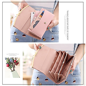 WOOLALA Women Cute Bowknot Wallet Trifold Large Capacity Long Purse