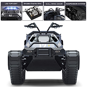 Remote Control Crawler, 1:12 Scale Off-Road Tank, 2.4Ghz Radio RC Car, 4WD High Speed All Terrain RC Truck for Kids & Adult(Black)