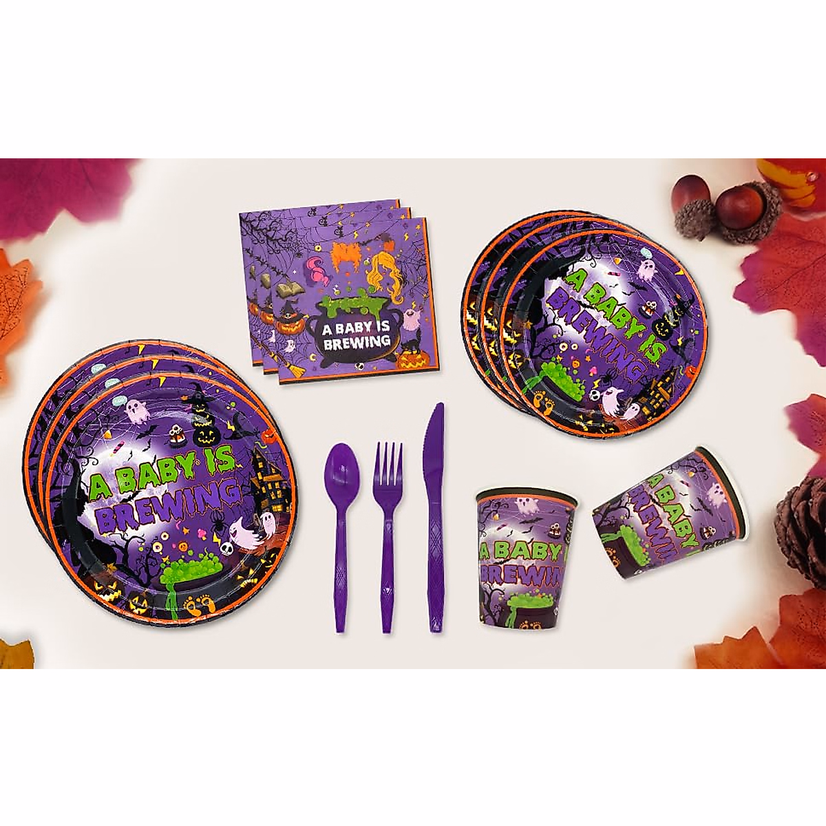Halloween Baby Shower Party Supplies A Baby is Brewing Baby Shower Decorations Hocus Pocus Baby Shower Decorations Hocus Pocus Plates and Napkins Hocus Pocus Party Supplies