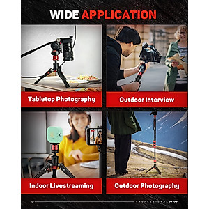 IFOOTAGE Small Tripod, Professional Mini Tripod for Photography, Tabletop Tripod for Photography, Aluminum Heavy Duty, Desktop Tripod Compatible with Sony, Nikon, Canon DSLR Camera, IFOOTAGE Base