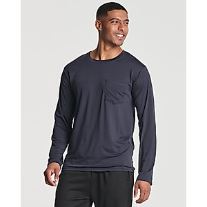 4 Pack:Men’s Long Sleeve Pocket T-Shirt Workout Quick Dry Crew UPF Sun Fishing Dri Fit Gym Tee Athletic Active Performance Casual Wicking Exercise Running Cool Sport Training Undershirt Top Set 7, XL