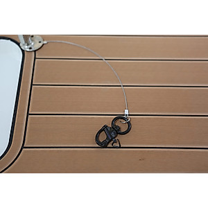 MIZUGIWA Stainless Steel Lanyard Cable,Tether Safety Wire for Loss Prevention 2 Loops w/Quick Release Ring & Rubber Coating 12" Set of 10