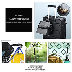 WEREWOLVES 3 Pack Paracord Keychain Carabiner, Paracord Lanyard Clip for Backpacks, Paracord Carabiner Clip for Men Women (3 Pack Black)