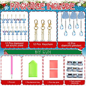 Riceshoot 12 Pcs Bereavement Gift Diamond Painting Kits for Sympathy Memorial Gift Diamond Painting Keychain Sympathy Gift for Loss of Loved One Remembrance Decor(Angel)