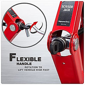 Jack Boss Car Scissor Jack 1.5 Ton 3,300 lbs Capacity Steel Portable Tire Jack with Handle Mounts Durable Leveling Jacks for Car Truck Sedans MPV