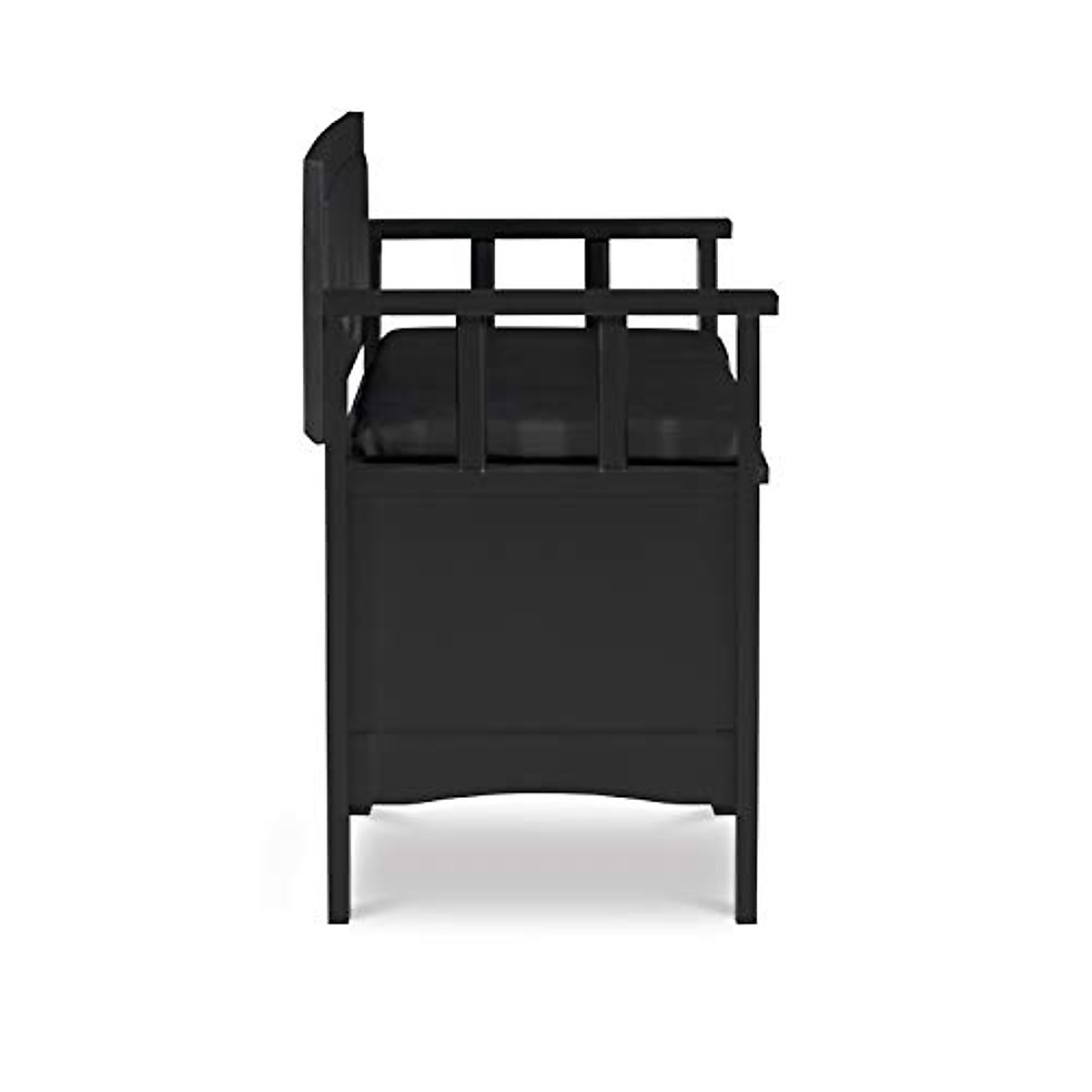 Linon Carlton Padded Bench, 44.5"W x 17"D x 30"H, Black