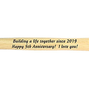 Personalized Laser Engraved Wood Handle Hammer, Valentines Gifts, Gifts for Men, 5th Anniversary Gifts for Him, Anniversary Gifts for Men