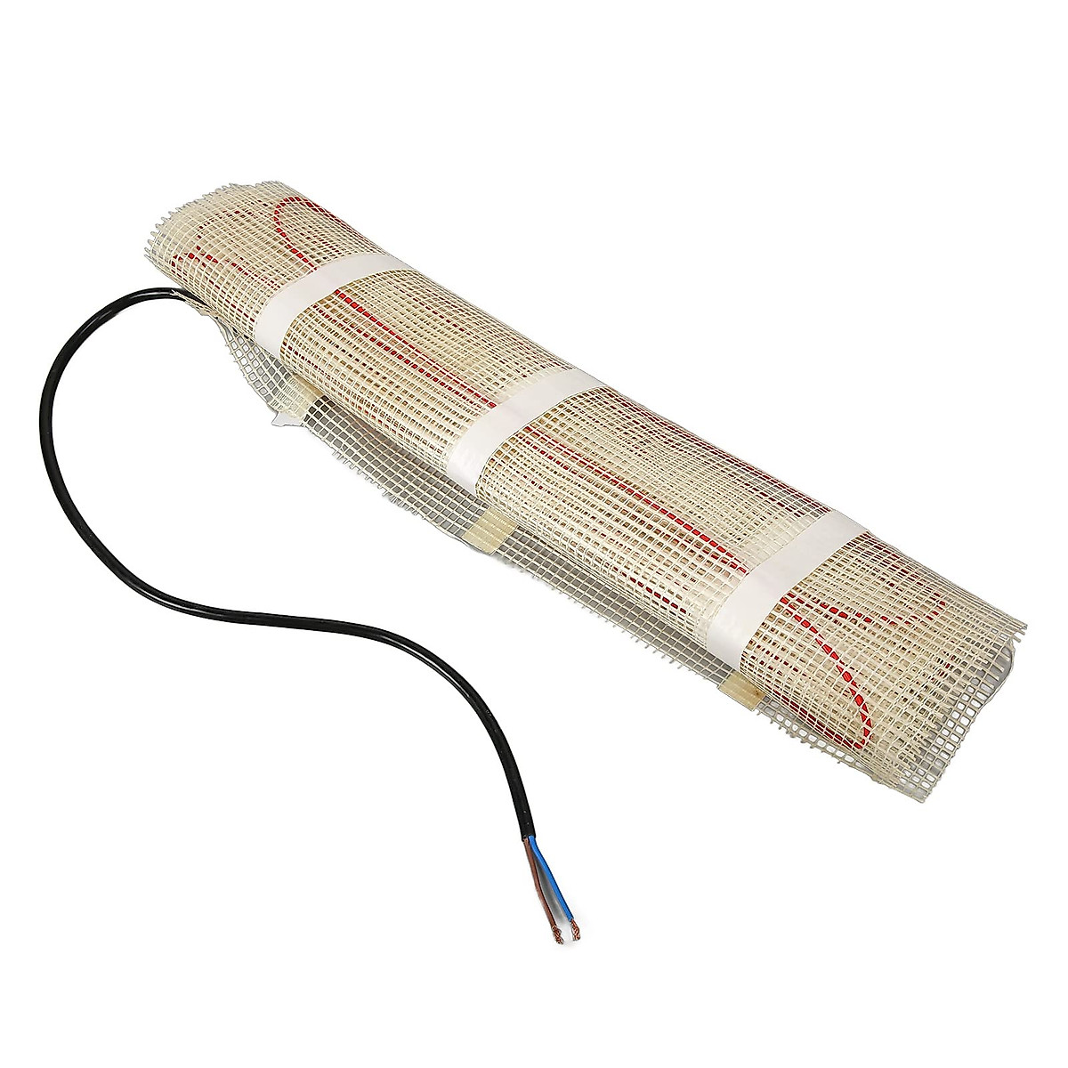 Floor Heating Mat, 240W PEP Selfadhesive Insulation Mesh Electric Heating Mat PVC Protective Sleeve for Stone Tiles (100-120V)