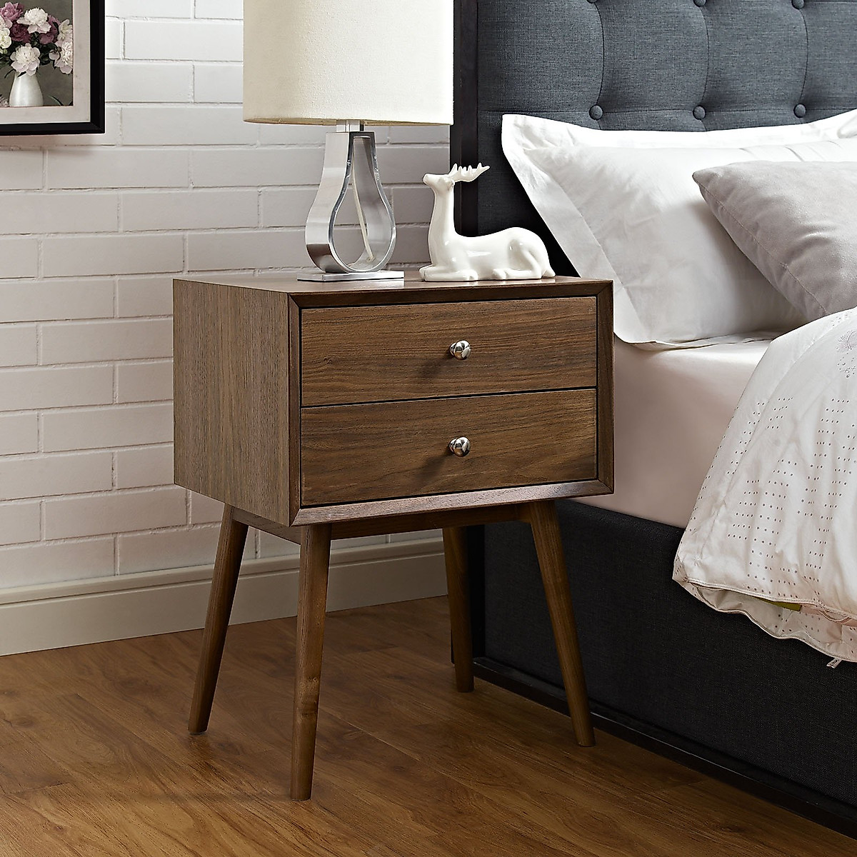 Modway Dispatch Nightstand, Walnut, Twin