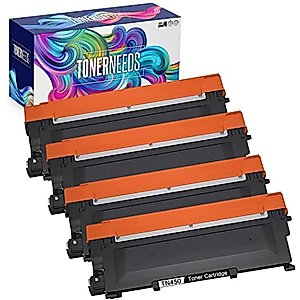 TONERNEEDS Compatible Brother TN450 Cartridge – Toner Replacement for TN-450 TN420 TN-420 to use with HL-2270DW HL 2280DW HL2230 2240 MFC-7360N MFC 7860DW DCP-7065DN IntelliFax 2840 (Black, 4 Pack)