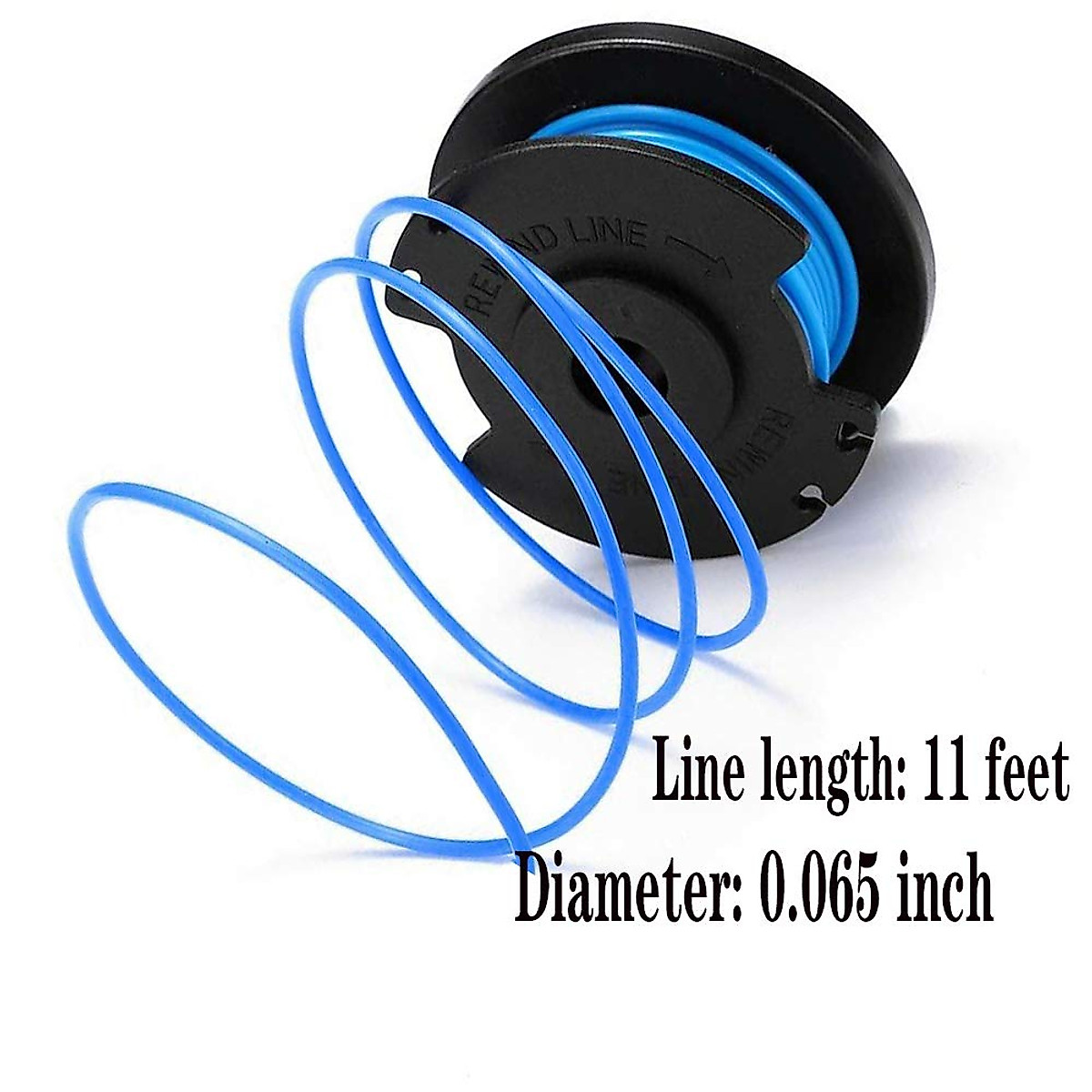 AC14RL3A String Trimmer for Ryobi 18V 24V 40V Replacement Spool Line 0.065”,Weed Eater String Autofeed 522994001 Cap, Cordless Trimmer Line 11ft, 10 Spools + 2 Caps