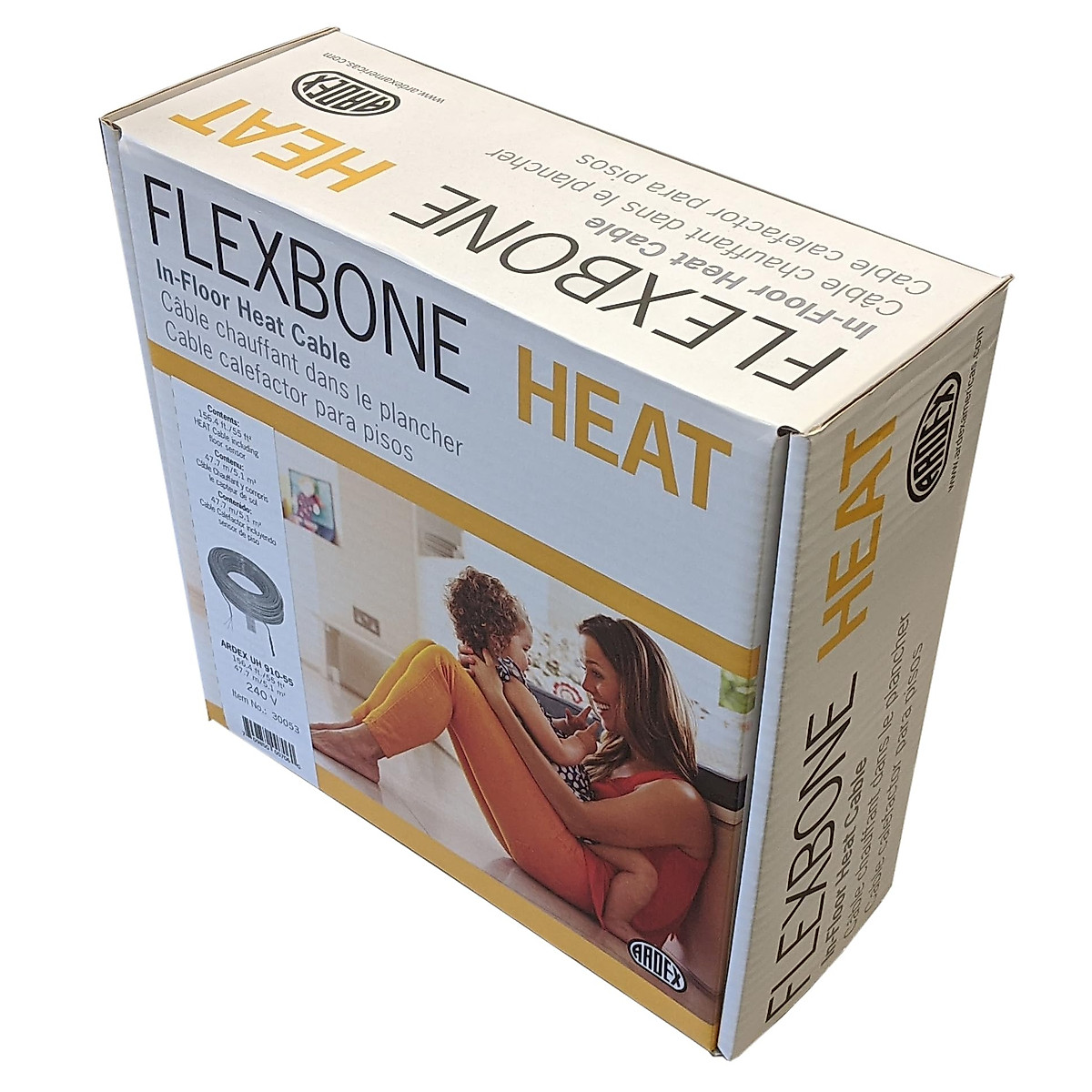 ARDEX FLEXBONE - Radiant Electric Floor Heating System 108 Sq Ft 240V with UH930 WiFi Smart Programmable Thermostat, DUO Heat Uncoupling Membrane, Underfloor Cable Kit, Safe Installation Tools