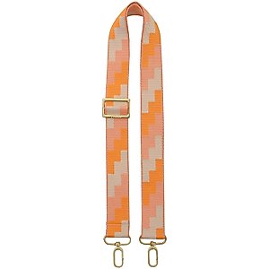 BOMANO Orange Purse Strap Crossbody Replacement for Handbag Adorned Fashion Guitar Shoulder Bag Straps for Women Matte Gold 57inch Long Extender (Flora Orange)