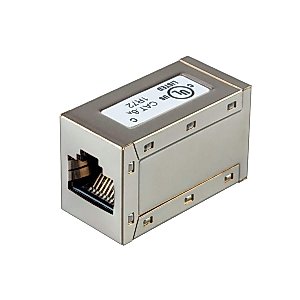 Monoprice Shielded Straight Through Cat6A RJ45 in-Line Coupler - Silver Use for Networking, Patch Cables, Ethernet Cable/Chord