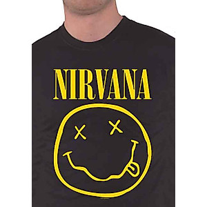 Nirvana T Shirt Flower Sniffin Band Logo Nevermind Official Mens Black Size XXXXXL