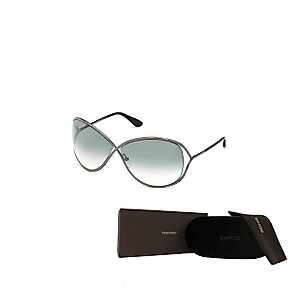 Tom Ford Miranda 08B 68M Shiny Gunmetal/Gradient Smoke Lenses Geometric Sunglasses for Women + BUNDLE with Designer iWear Eyewear Kit