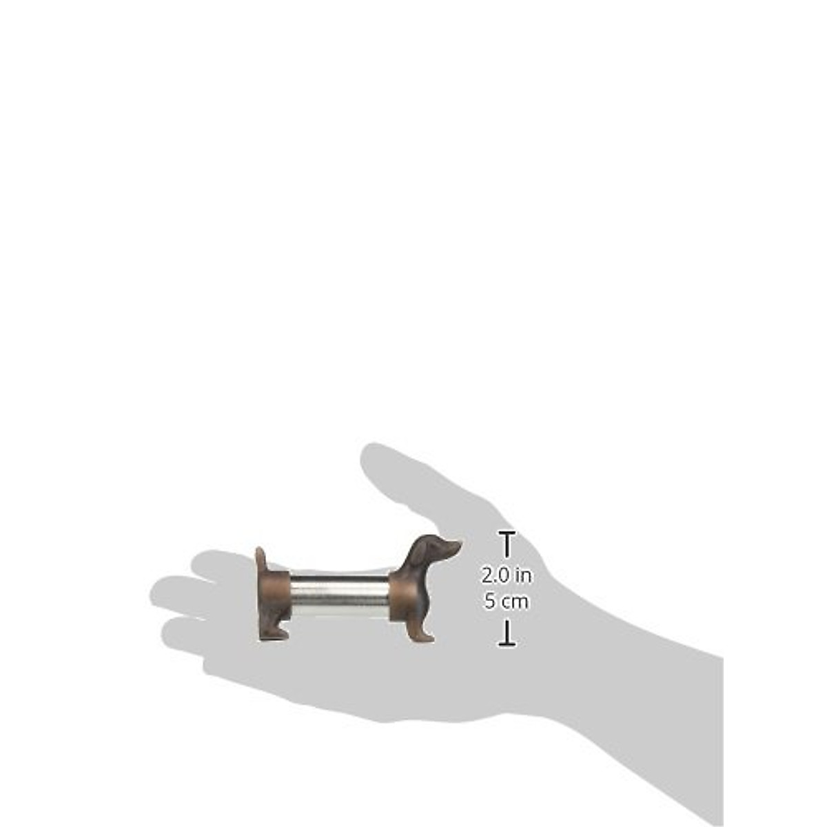 Kikkerland Dachshund Salt and Pepper Shakers, Brown/Silver