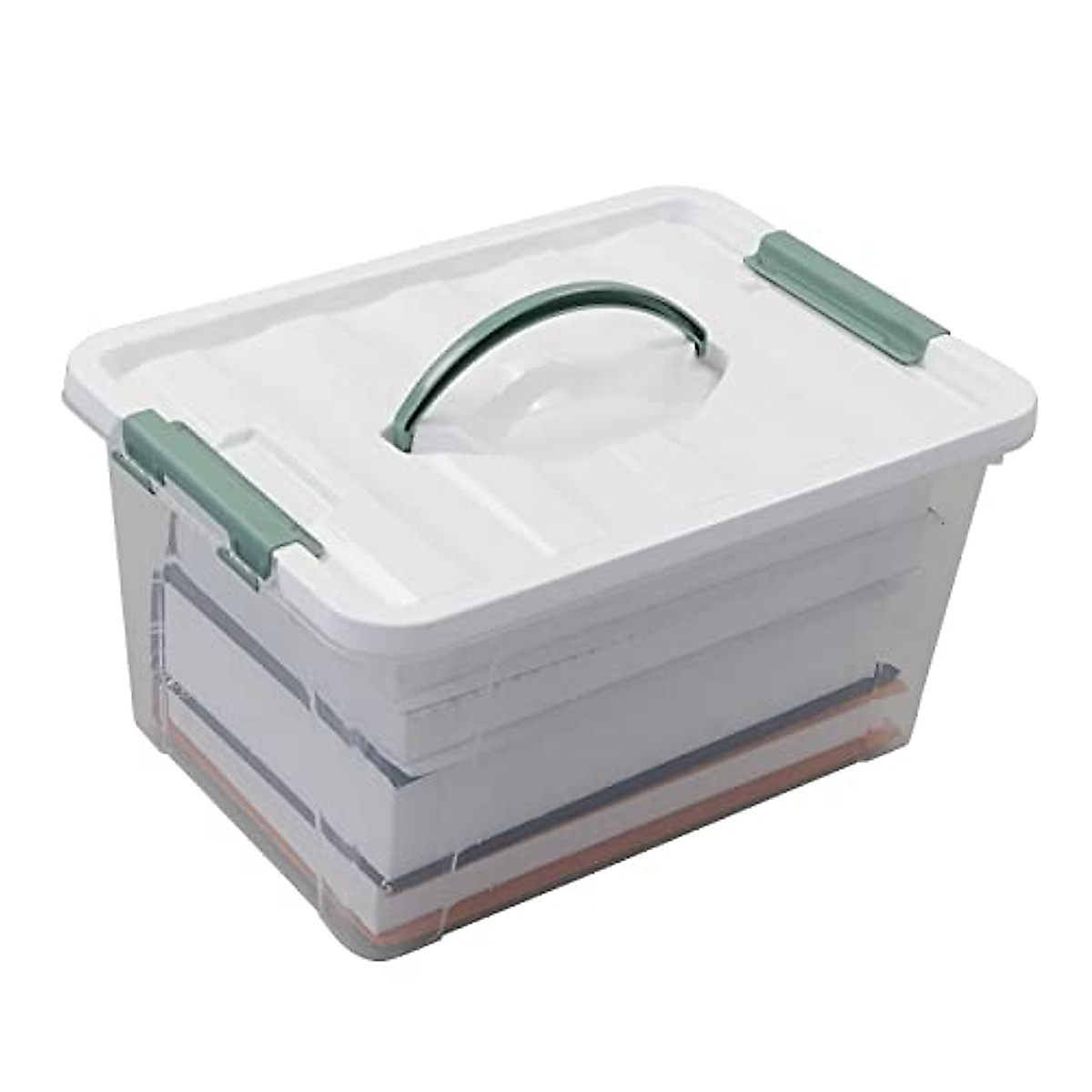 Saedy 14 Quart Plastic Storage Bin with Lid, Clear Latching Box, 6 Packs