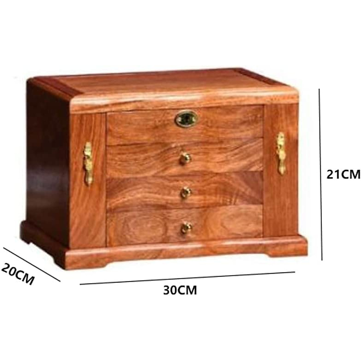 Watch Holder Watch Box Drawer Jewellery Storage Case Watches Display Boxes with Drawer & Glass Top Four Layer Wooden Jewelry Watch Organizer (Color : Brown) (Brown)