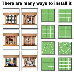 DUTWROY 30Pcs Adjustable Drawer Organizer, White Plastic DIY Grid Drawer Dividers, 15.75x1.97x0.1in, for Socks, Underwear, Makeup, Cosmetic, Clothes