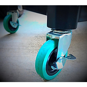 MaxWorks 80384 Black and Gray Two-Tray Service/Utility Cart With Aluminum Legs And 4" Diameter Swivel Castors