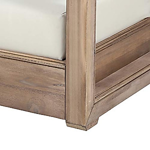 Christopher Knight Home Sammy, Brown and Beige Outdoor 4 Seater Acacia Wood Chat Set with Water Resistant Cushions