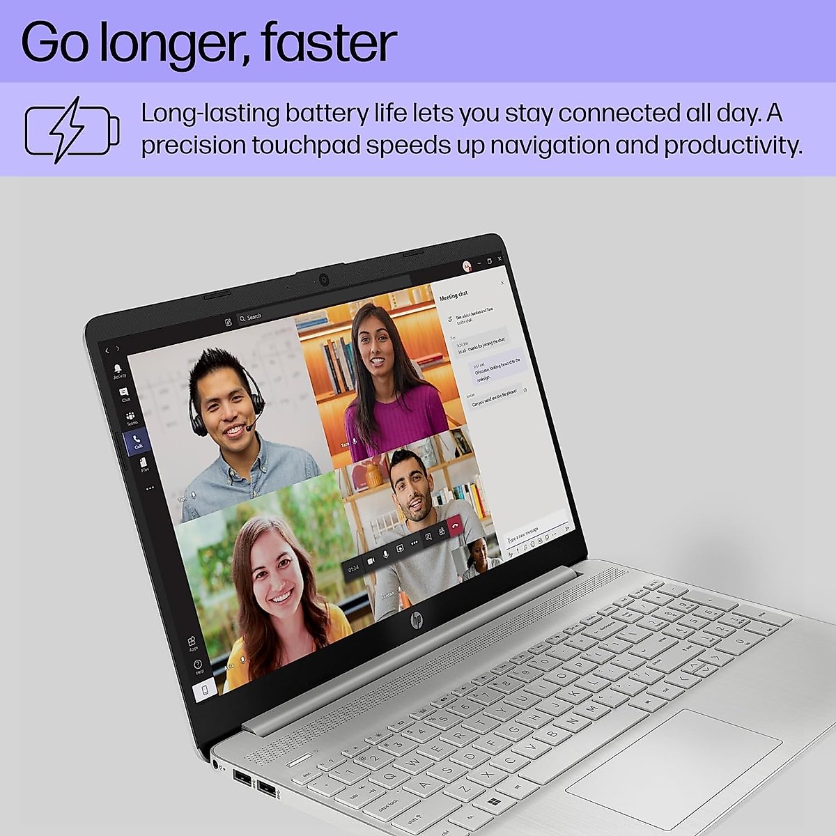 HP 2024 Business Laptop, 15.6" HD Display, AMD Ryzen 5 5500U Processor (6 cores), 8GB RAM, 512GB SSD, AMD Radeon Graphics, Numeric Keypad, Windows 11 Home with USB WiFi Adapter