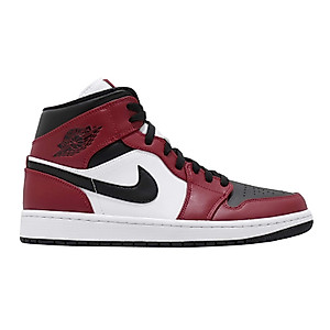 Nike mens Air Jordan 1 Mid GS Shoes, Black Gym Red White, 6.5 Big Kid