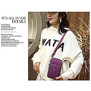 Nylon Small Crossbody Bag Cell Phone Purse Wallet Travel Wristlet Armband for iPhone 13 12 11 Pro Max Samsung Galaxy S23 Ultra S22 S21 S20 Plus FE A03s A13 A14, Moto G 5G, Google Pixel 6 7 Pro, Purple