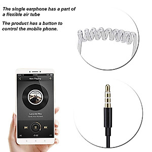 Yoidesu Universal 3.5mm Acoustic Hollow Earbuds Headphones with Microphone,Anti-Radiation in-Ear Single Earbud,Wired Cell Phone Earpiece (Black)