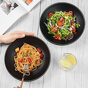 GEHE Pasta Bowls 34oz, 8.6" Large Salad Bowls, Bamboo Fiber Pasta Bowls Set of 6, Kitchen Serving Bowls for Pasta, Salad, Cereal, Noodles, Dessert, Soup and Dishwasher Safe, House-warming Gift