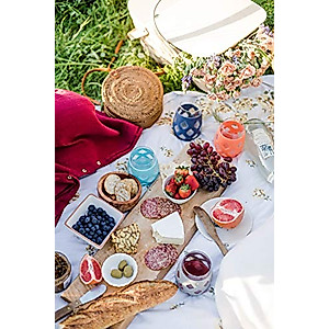 Ello Cru Stemless Glass Wine Set with Protective Silicone Sleeve, Perfect for Gifting, Travel and Entertaining, BPA Free, Dishwasher Safe, Set of 4, Paloma, 17oz